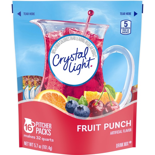 Crystal Light Fruit Punch Drink Mix 16 Pitcher Packets (32 Quarts) for ...